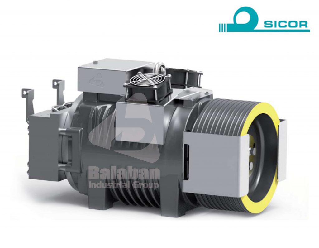 موتور گیرلس سیکور Sicor-SG30-145BF-5KW-VVVF-1m/s - گروه صنعتی بالابان